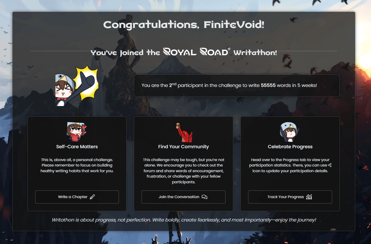 The Writathon is now Over. | Royal Road